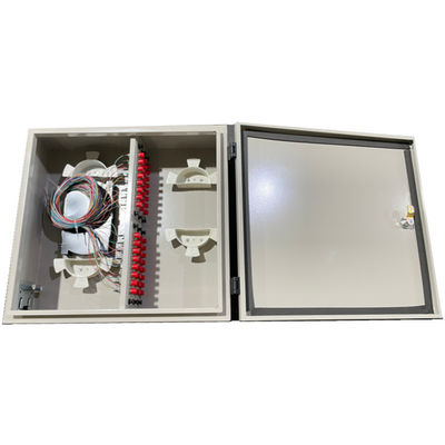 48F Wall Mount Fiber Enclosure IP65 ODF กล่องกระจายออปติกกลางแจ้ง 48 พอร์ต