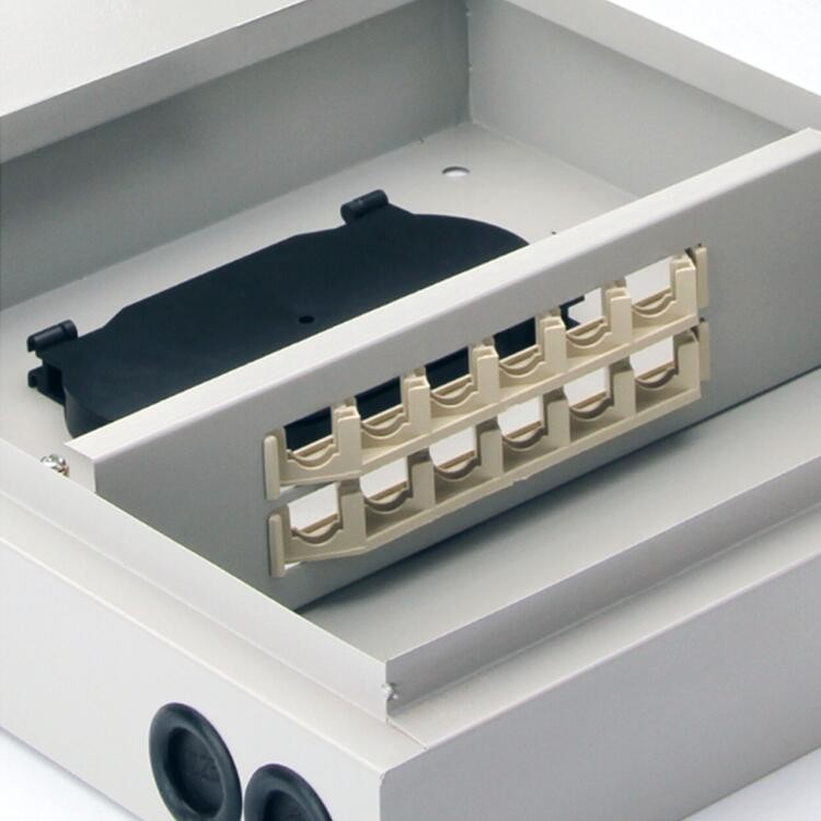 12F Wall Mount Fiber Enclosure กล่องแพทช์ไฟเบอร์ออปติก ODF โลหะ 12 แกน