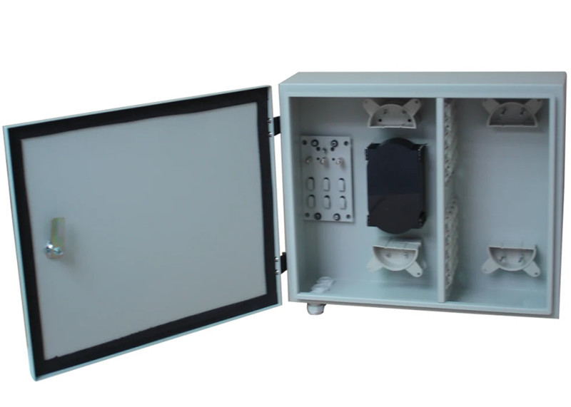 48F Wall Mount Fiber Enclosure IP65 ODF กล่องกระจายออปติกกลางแจ้ง 48 พอร์ต